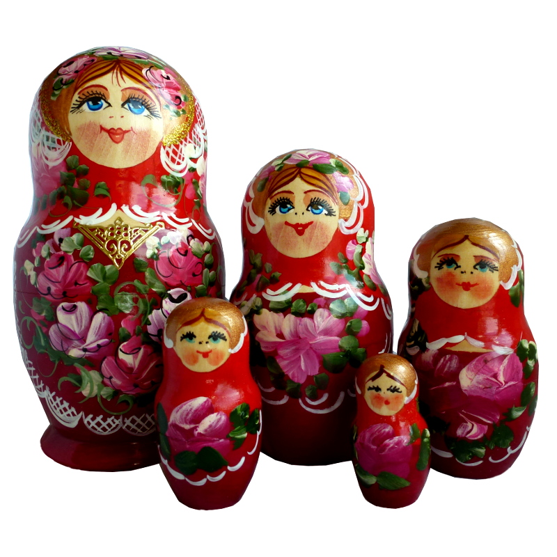 Russian doll Valeria, 5 piece set • High quality Russian dolls from the UK